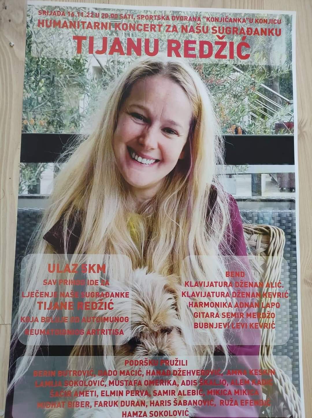 Humanitarni koncert za sugrađanku Tijanu Redžić